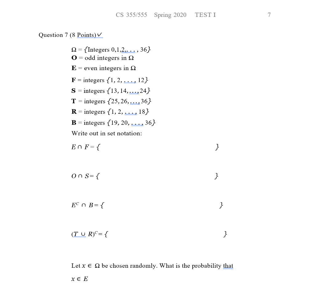 Solved CS 355/555 Spring 2020 TESTI Question 7 (8 Points) 12 | Chegg.com