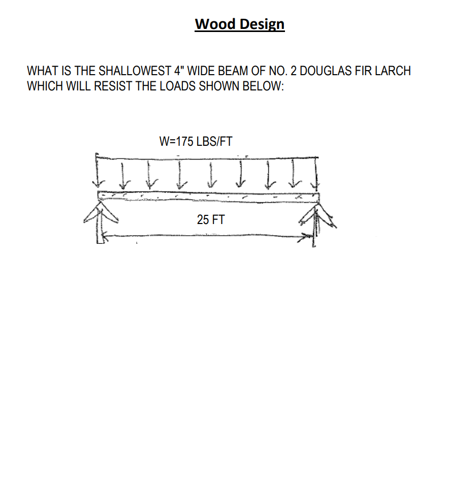 Solved Wood Design 4 In designing bearing plates for beams | Chegg.com