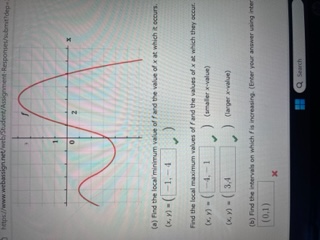 Solved (a) ﻿Find the local minimum value of f ﻿and the value | Chegg.com
