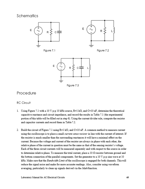 Parallel R, L, C Circuits Objective This exercise | Chegg.com Parallel R, L, C Circuits Objective This exercise | Chegg.com