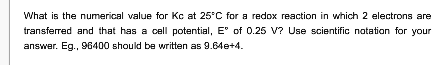 Solved What is the numerical value for \\( \\mathrm{Kc} \\) | Chegg.com