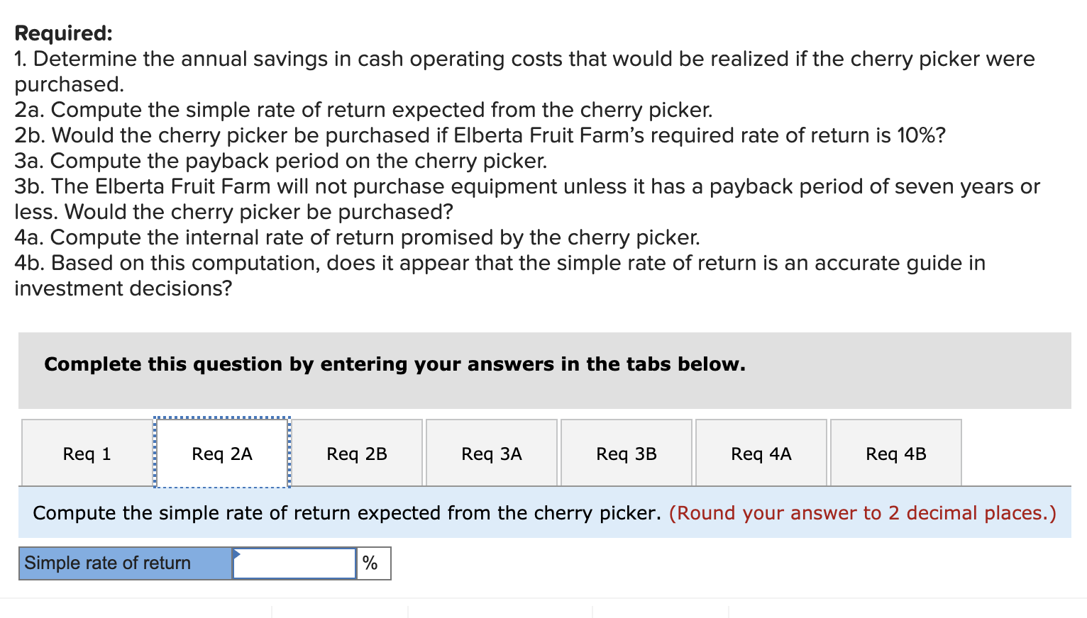 Solved Problem 14-24 (Algo) Simple Rate of Return; Payback | Chegg.com