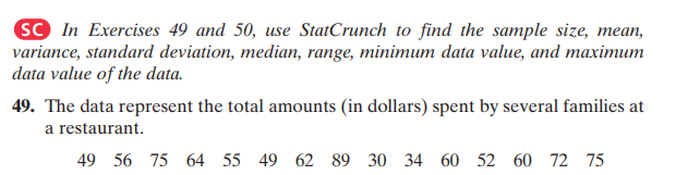 Solved SC In Exercises 49 and 50, use StatCrunch to find the | Chegg.com