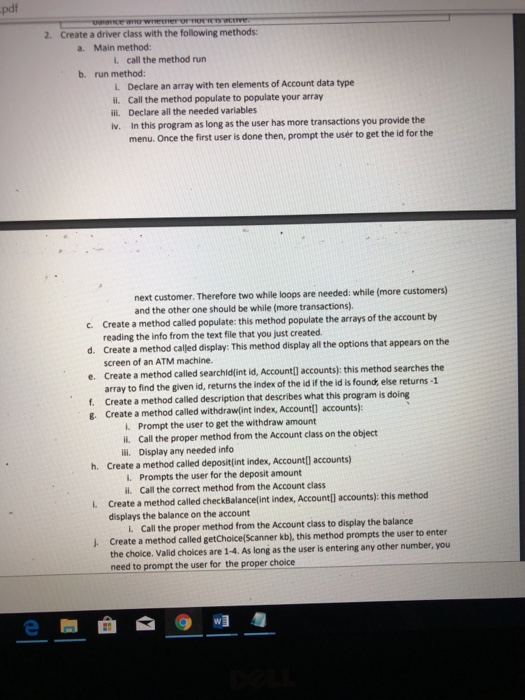 Solved CSC 15 Project #4 ATM machine: Create a program to | Chegg.com