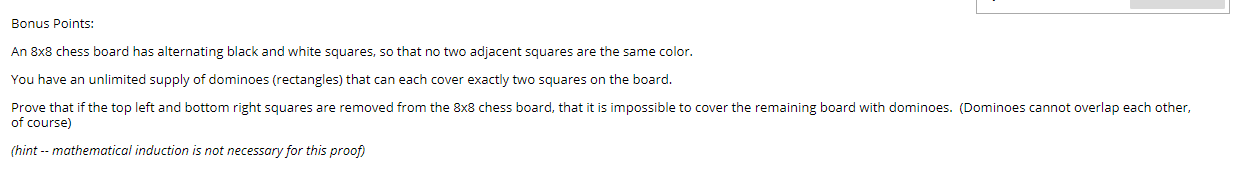 Solved Bonus Points: An 8x8 chess board has alternating | Chegg.com