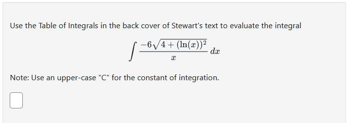 Solved Use the Table of Integrals in the back cover of | Chegg.com