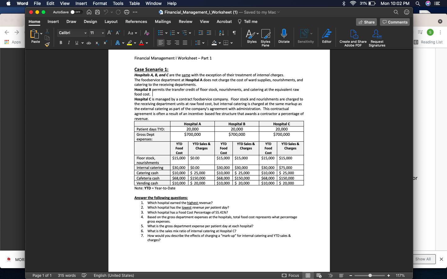Solved Word File Edit View Insert Format Tools Table Window | Chegg.com