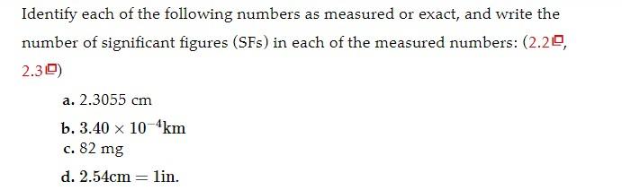 Solved Identify each of the following numbers as measured or | Chegg.com