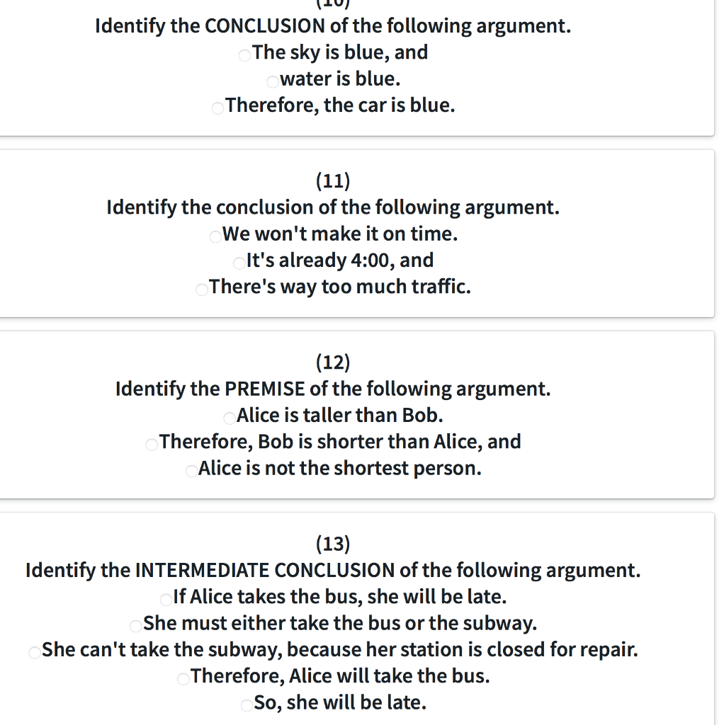 Solved Identify the CONCLUSION of the following argument. | Chegg.com