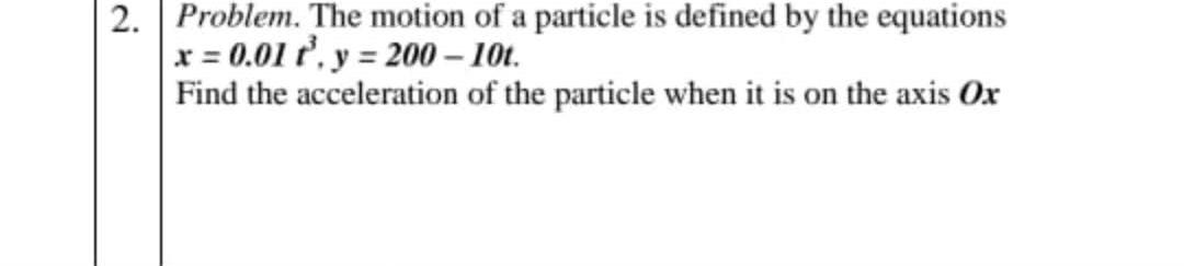 Solved 2. Problem. The motion of a particle is defined by | Chegg.com