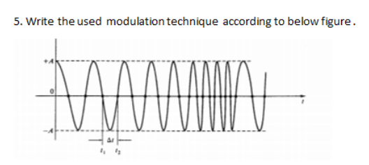 Solved 5. Write the used modulation technique according to | Chegg.com