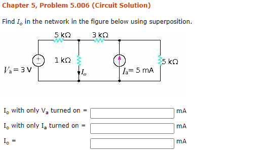 Solved Chapter 5, Problem 5.006 (Circuit Solution) Find Io | Chegg.com
