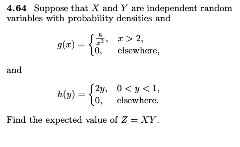 Solved 4.64 Suppose that X and Y are independent random | Chegg.com