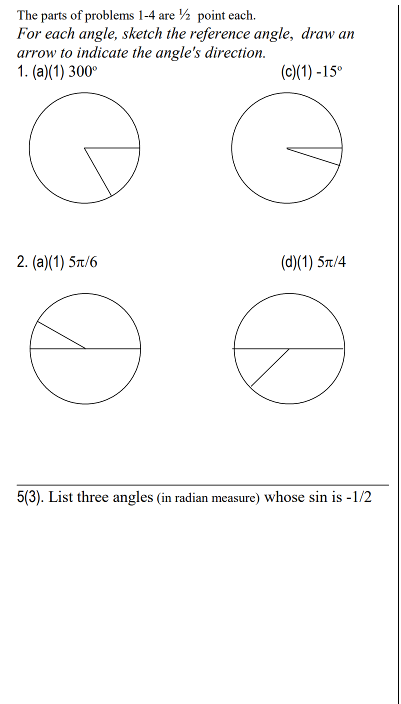 Solved The parts of problems 1-4 are 12 point each. For each | Chegg.com