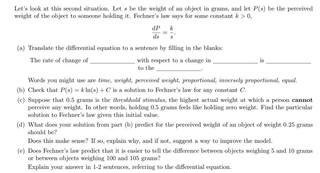 3. Fechner's law in experimental psychology was first | Chegg.com