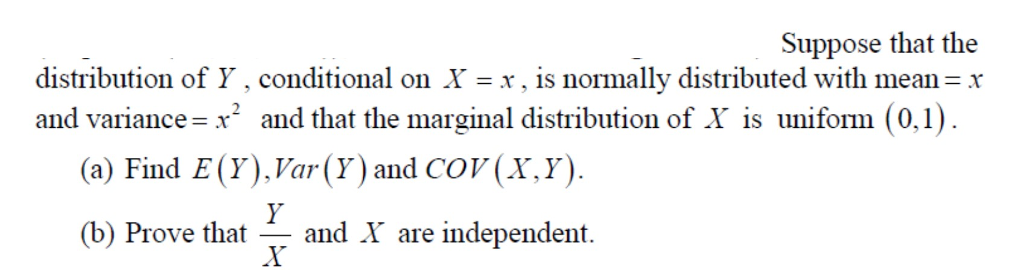 Solved Suppose that the distribution of y , conditional on | Chegg.com
