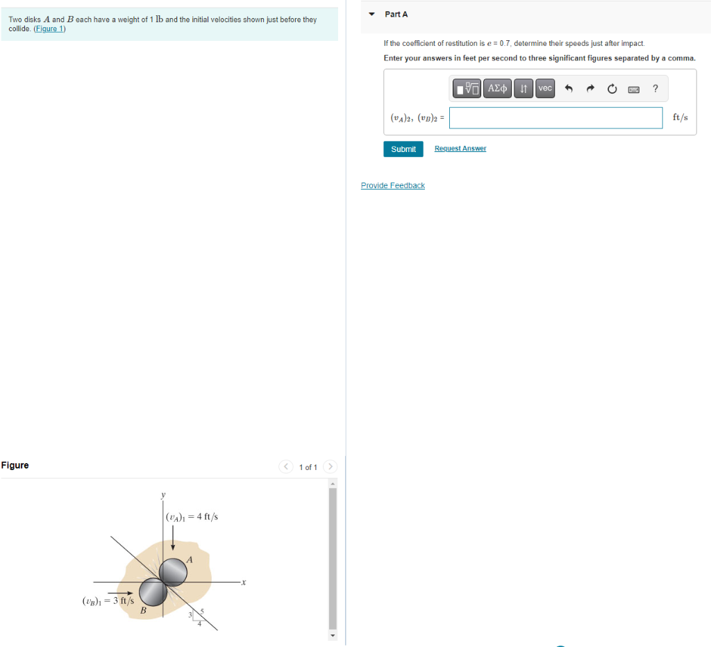 Solved Two disks A and B each have a weight of 1lb and the | Chegg.com