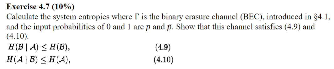 Solved Exercise 4.7(10%) Calculate the system entropies | Chegg.com