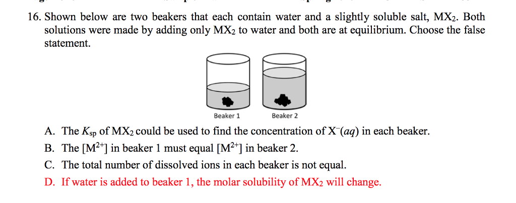 Solved 16. Shown below are two beakers that each contain | Chegg.com