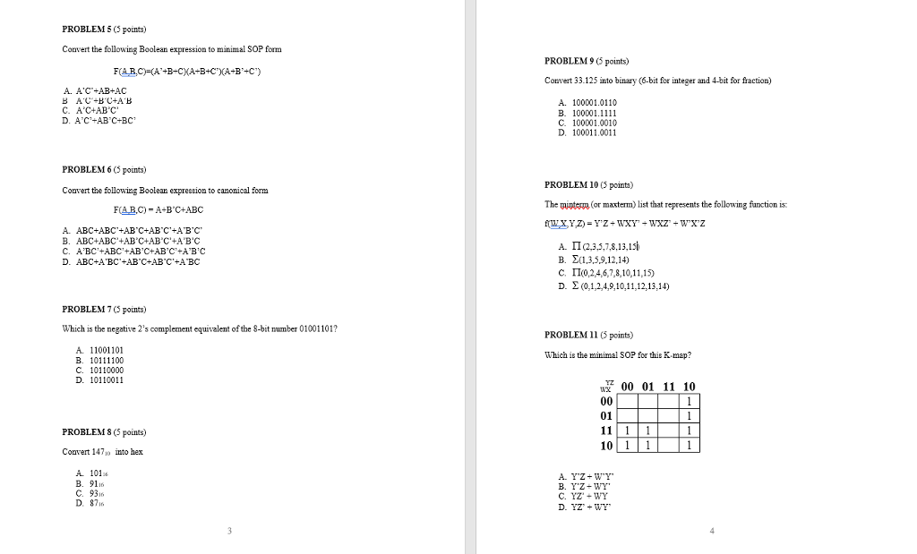 Solved PROBLEM S (S points) Convert the following Boolean | Chegg.com