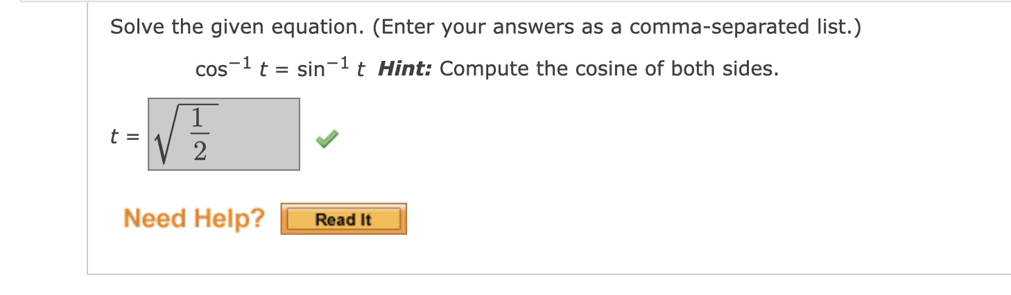 Solved Solve the given equation. (Enter your answers as a | Chegg.com