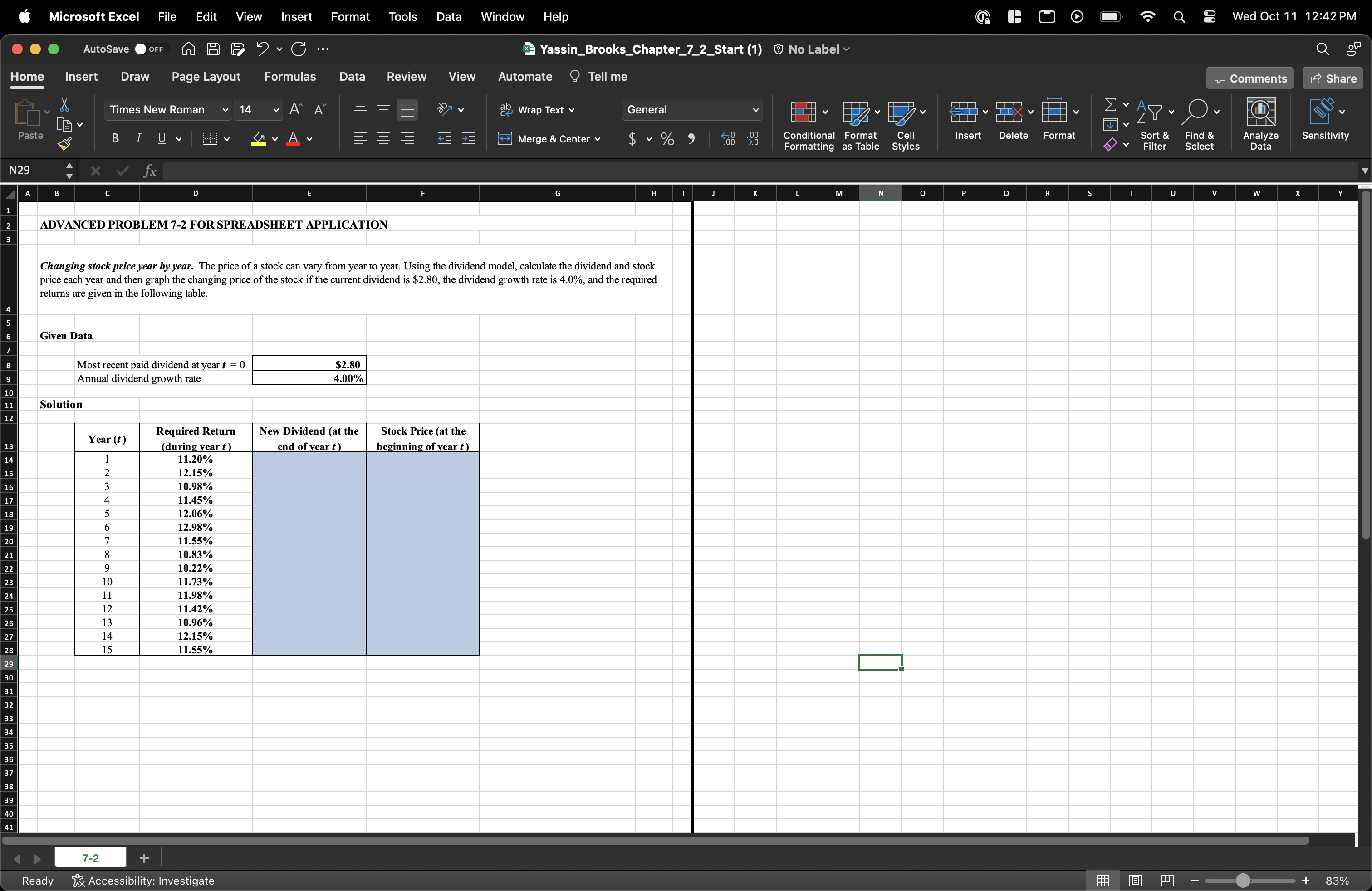 Solved Microsoft Excel File Edit View Insert Format Tools | Chegg.com