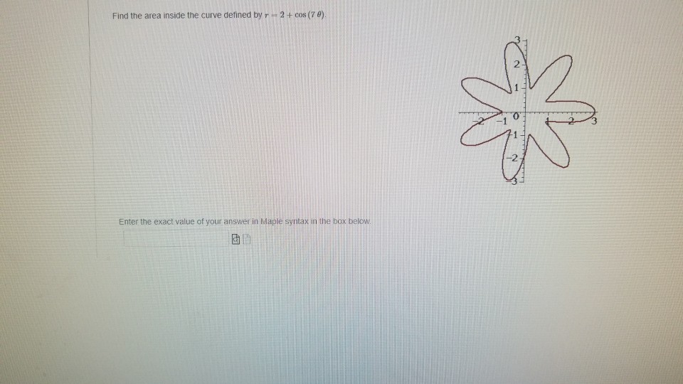 Solved Find the area inside the curve defined by r-2+ cos | Chegg.com