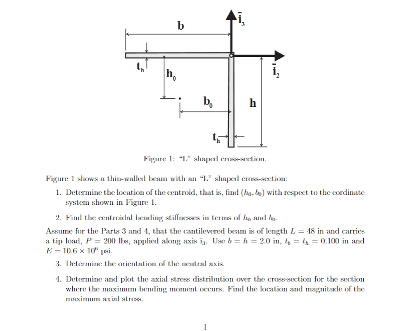 Solved Figure 1: "L" shaped cross-section. Figure 1 shows a | Chegg.com