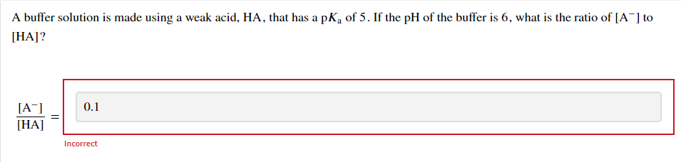 Solved A buffer solution is made using a weak acid, HA, that | Chegg.com