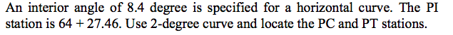 Solved An interior angle of 8.4 degree is specified for a | Chegg.com