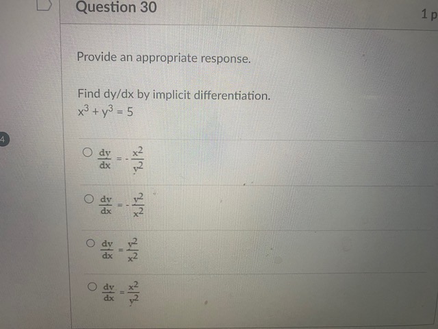 Find dy/dx by implicit differentiation. | Chegg.com