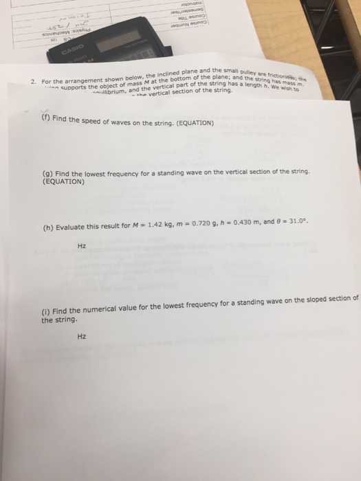 Solved Find the speed of waves on the string. (EQUATION) 2. | Chegg.com