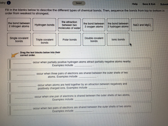 Solved stry Saved Help Save& Exit Submit Fill in the blanks | Chegg.com