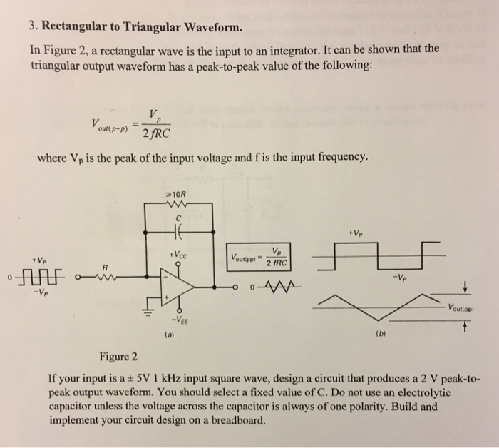 Solved 3. Rectangular to Triangular Waveform. In Figure 2, a | Chegg.com