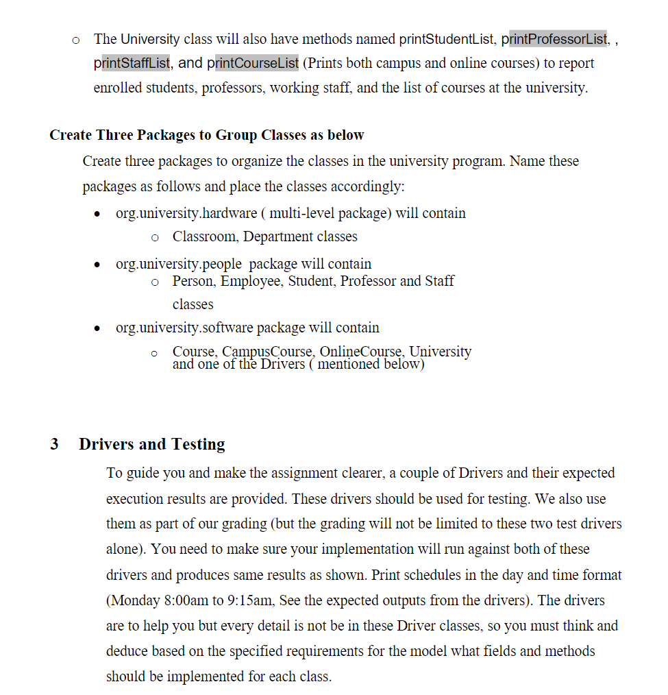 Solved 2 The University Model In this assignment we will | Chegg.com