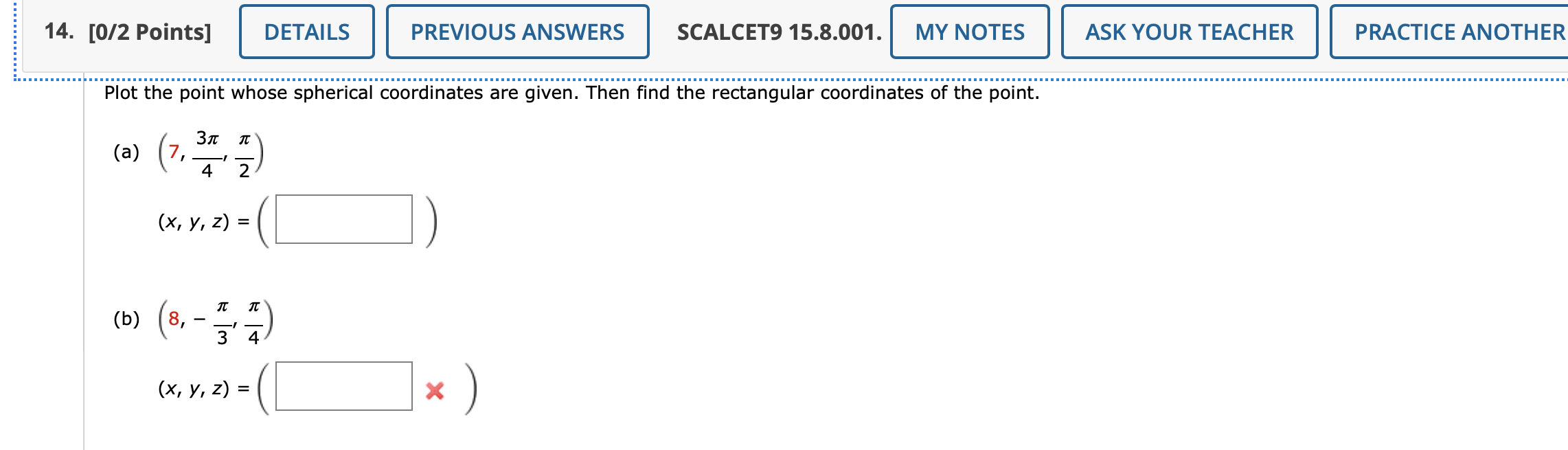 Solved 14. [0/2 Points] DETAILS PREVIOUS ANSWERS SCALCET9 | Chegg.com