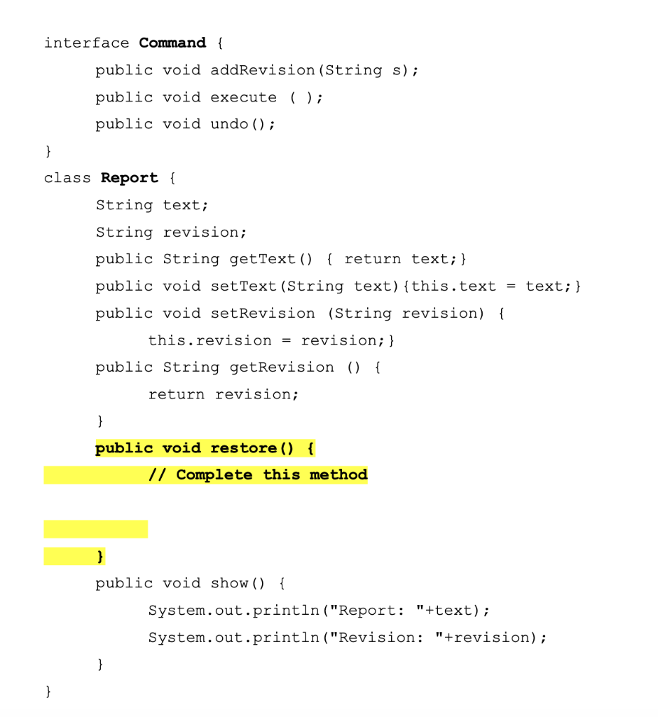 Solved The code segment given below shows how revisions can | Chegg.com