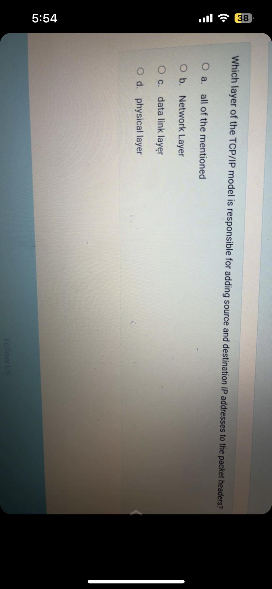 Solved Which layer of the TCP/IP model is responsible for | Chegg.com