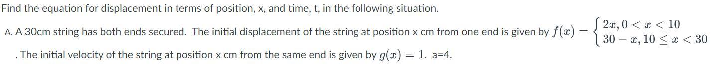 Solved Find the equation for displacement in terms of | Chegg.com