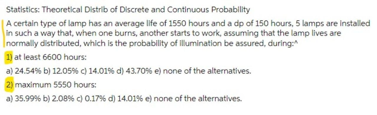 Solved Statistics: Theoretical Distrib of Discrete and | Chegg.com