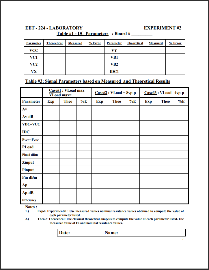 EET - 224 - LABORATORY EXPERIMENT #2 Capacitor | Chegg.com