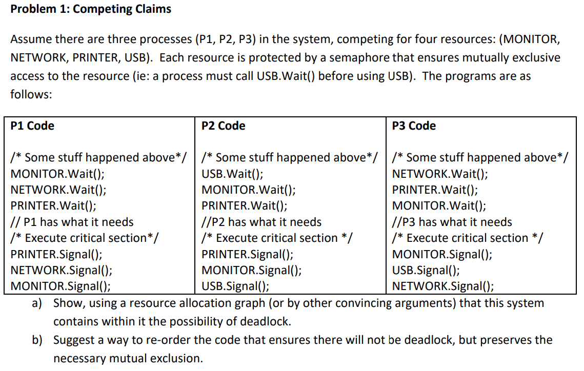 Solved Problem 1: Competing Claims Assume there are three | Chegg.com