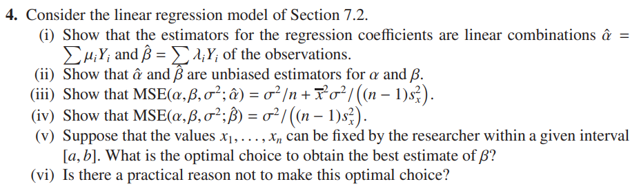 Solved Consider the linear regression model of Section | Chegg.com
