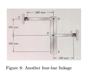 Solved 8. As shown in Fig. 8 , bar BDE is attached to two | Chegg.com