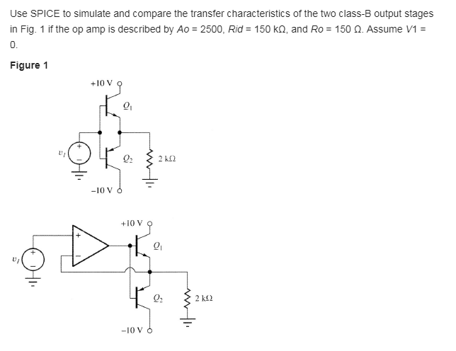 Use SPICE to simulate and compare the transfer | Chegg.com