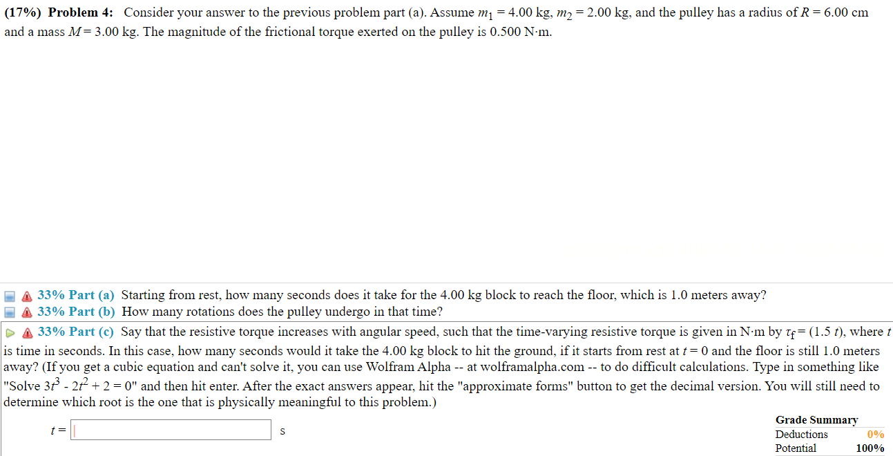 (17\%) Problem 4: Consider your answer to the | Chegg.com