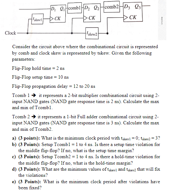 Solved Consider the circuit above where the combinational | Chegg.com