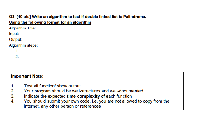 CpE 207 Data Structures Fall 2020/2021 Assignment #2 | Chegg.com