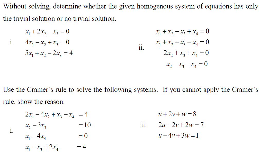Solved Without solving, determine whether the given | Chegg.com