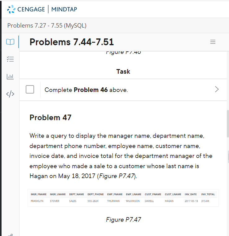 Solved Write a query to display the manager name, department | Chegg.com